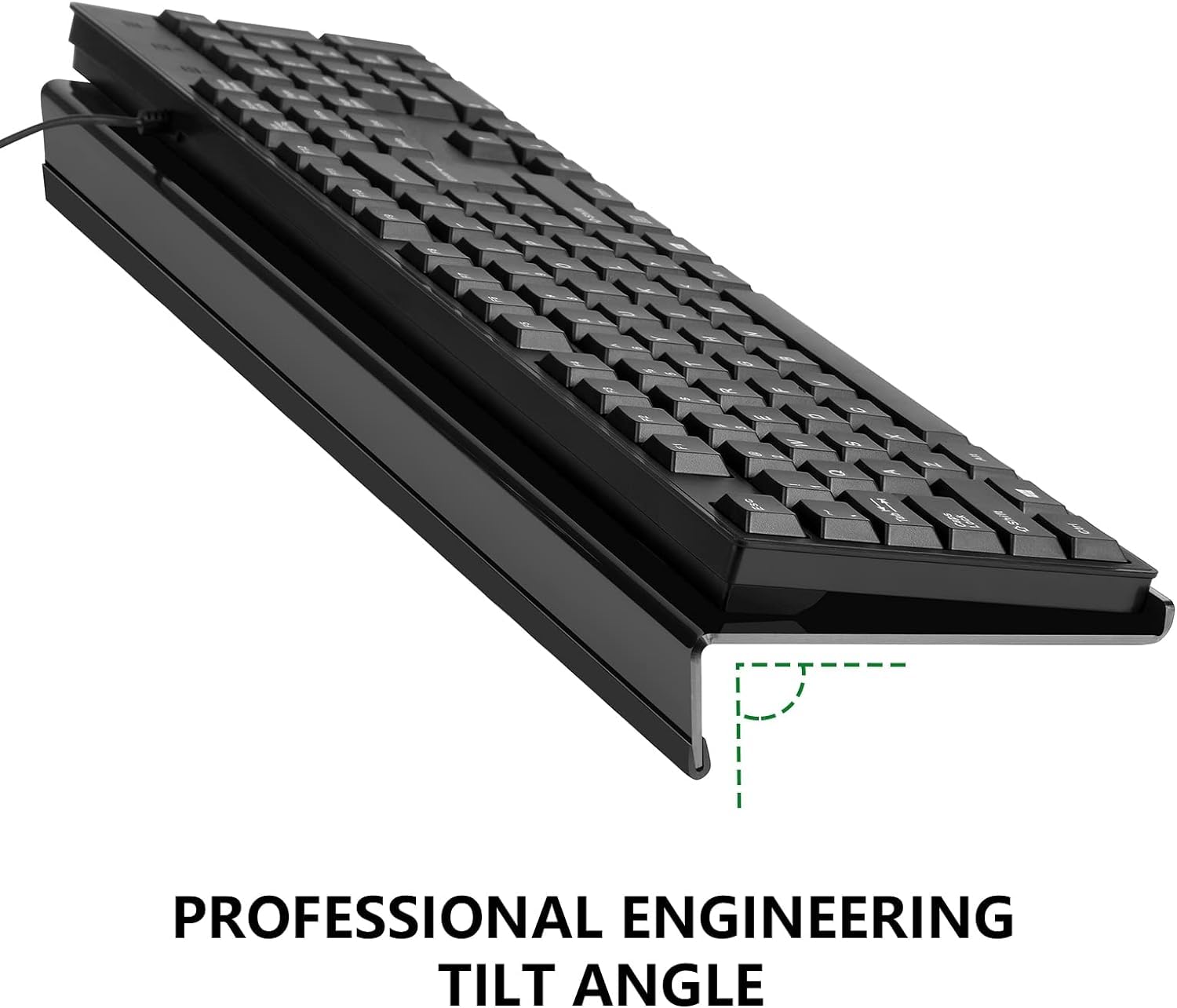 Egchi Acrylic Computer Keyboard Stand for Desk, Keyboard Riser Tilt Lift, Keyboard Holder for Desktop, Desk Keyboard Lifter（Black）
