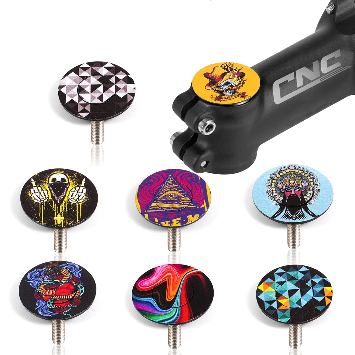 CNC Bike Headset Top Cap with Bolts,MTB Headset Cap for Bicycle Road Bike 1 1/8 Stems and Forks
