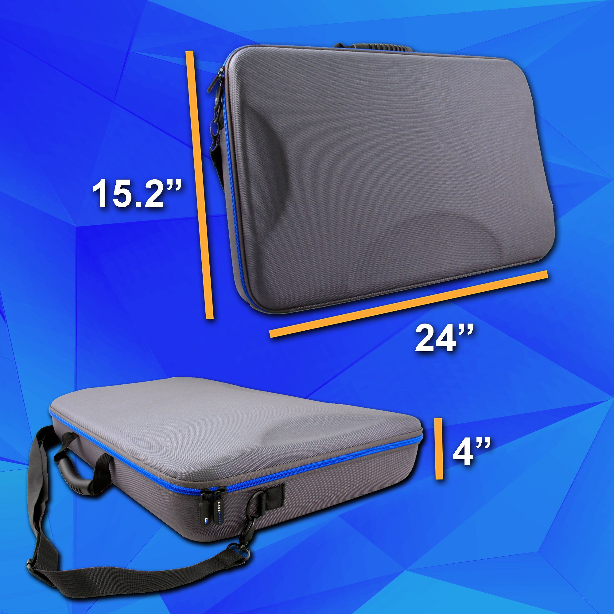 CASEMATIX Carry Case Compatible with Roland DJ-202 Serato DJ Controller and Drum Machine Accessories In Customizable Foam - Includes Studio Travel Case Only with Shoulder Strap
