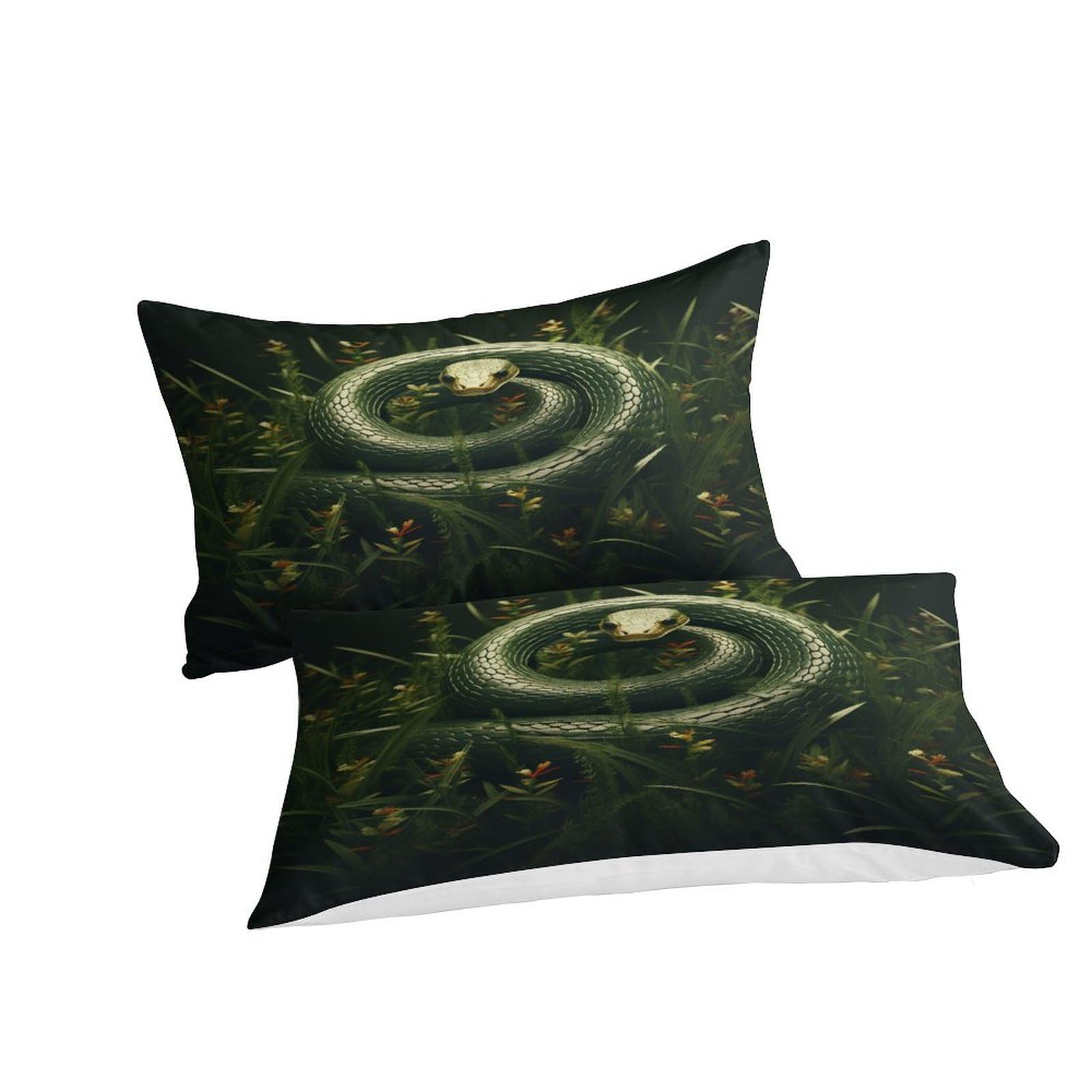 JALYKA Bedding Set 3D Print Snake Duvet Cover Set Animal Theme Comforter Cover with Pillow Shams with Zipper Microfiber 3Pcs Bedspread Cover for Kids Teens Adults Twin(173x218cm)