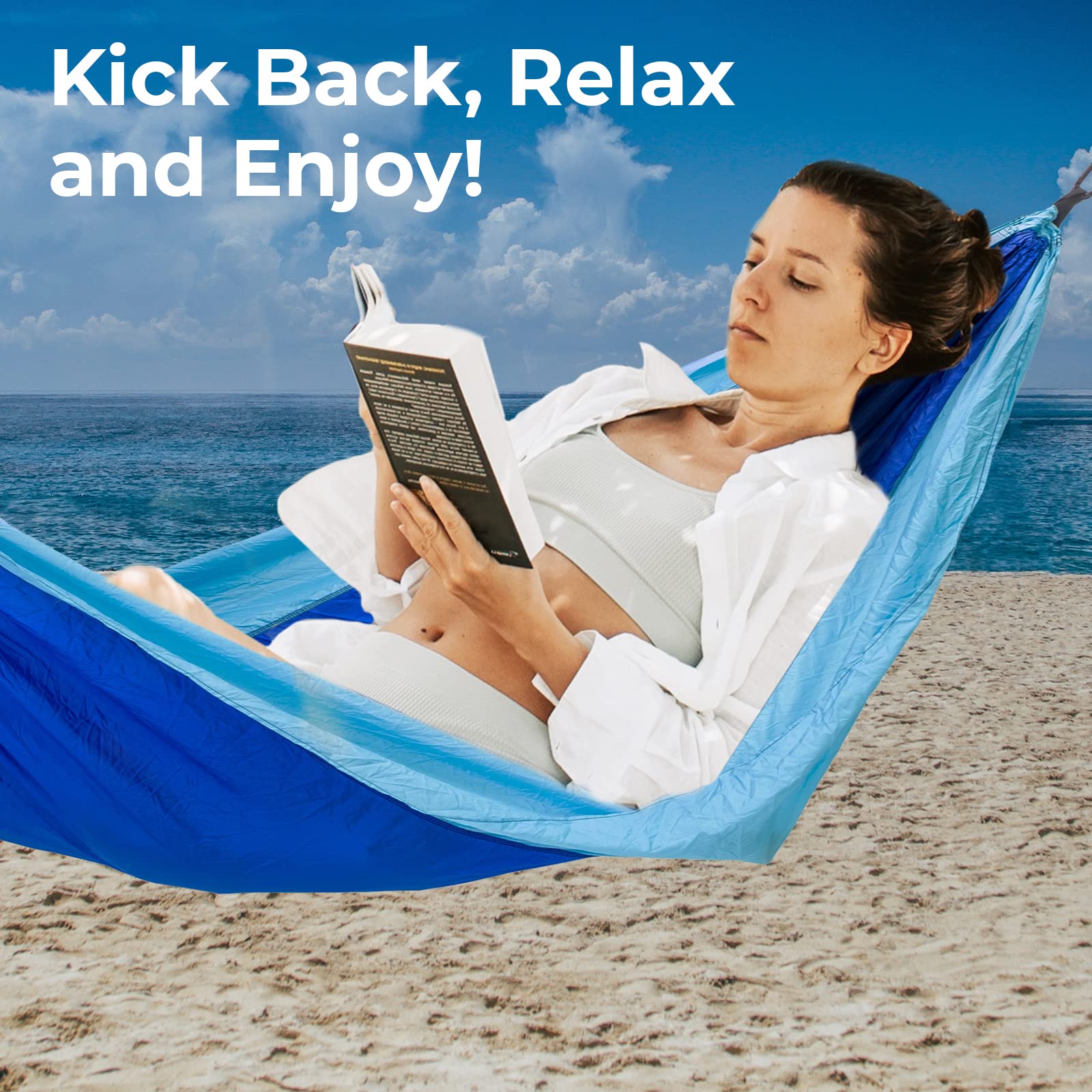 Camping Hammock (Dark and Light Blue)