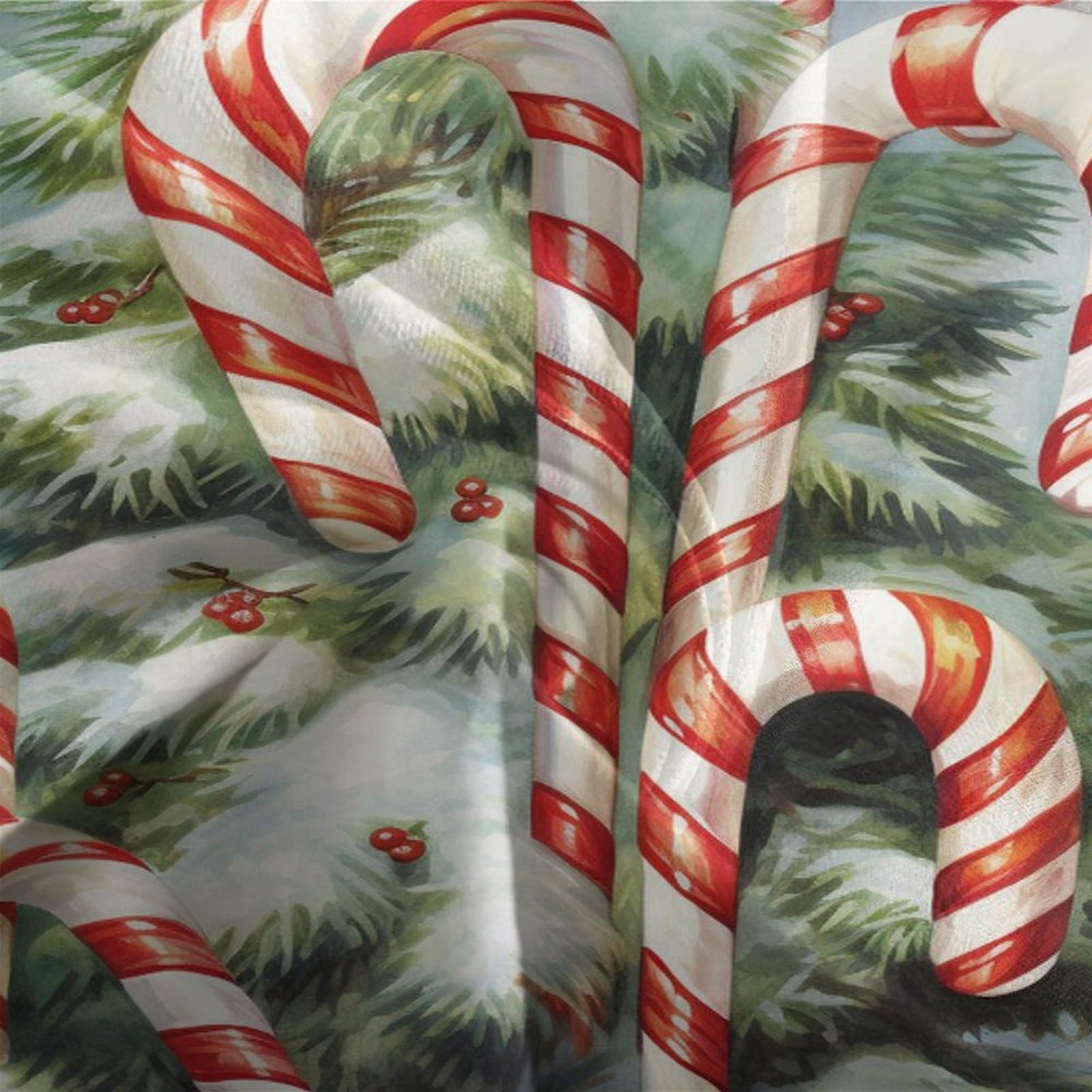 JALYKA Candy Canes Comforter Cover Bedding Sets for Girls Boys Teens 3D Print Christmas Theme Duvet Cover Sets Microfiber 3 Piece Quilt Cover Room Decor with Pillowcases Zipper Queen(228x228cm)