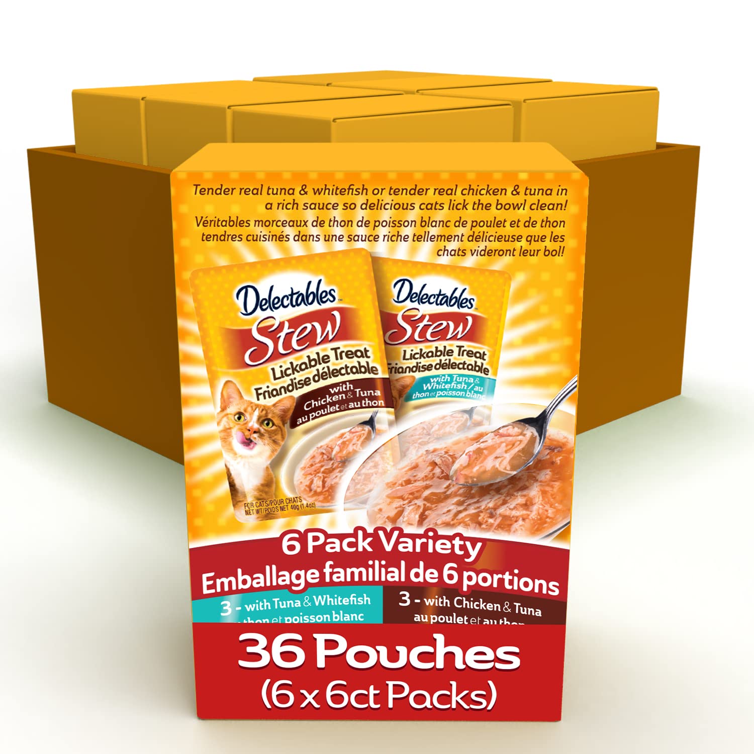 Hartz Delectables Stew Lickable Wet Cat Treats Variety Pack, 36 Count