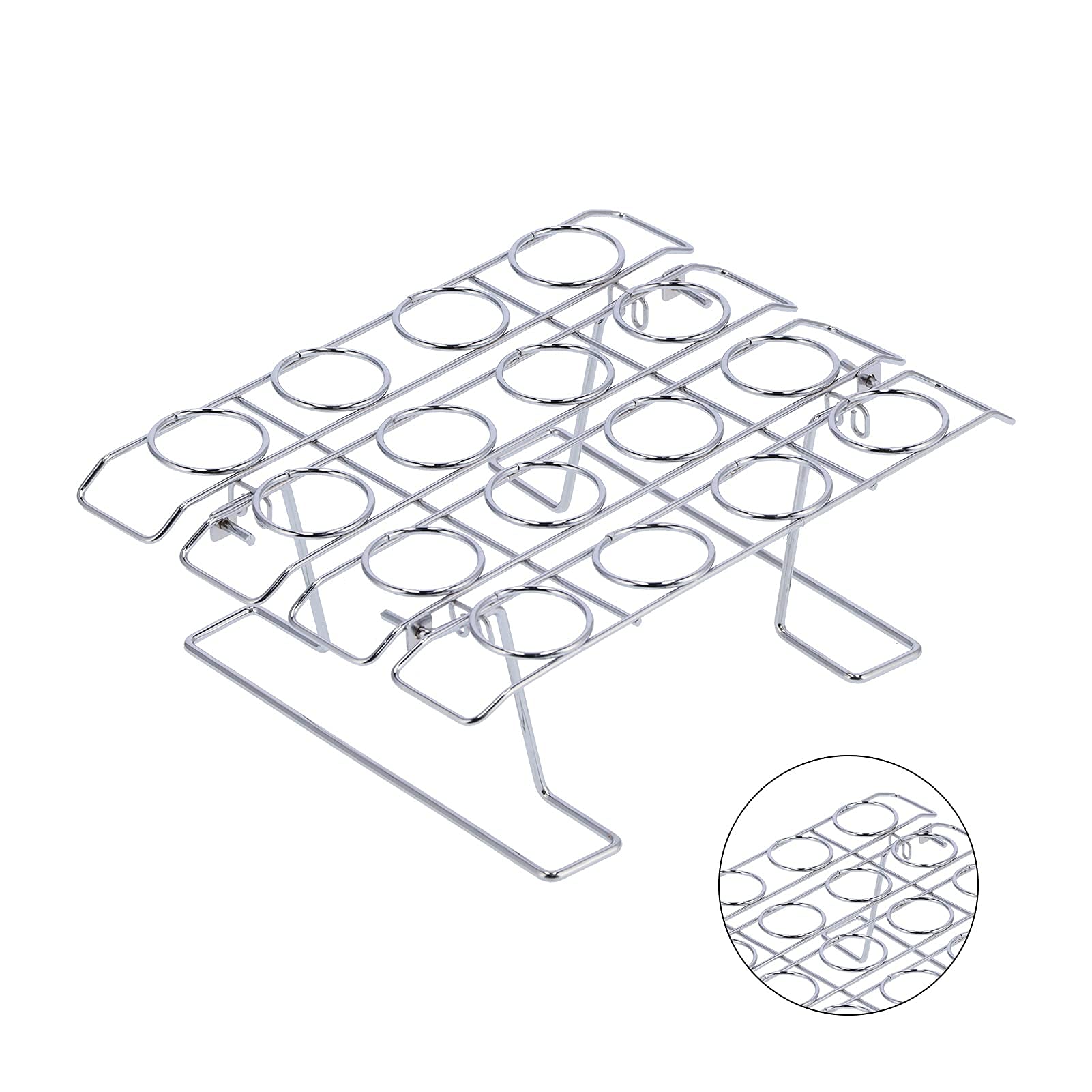 Cupcake Cone Baking Rack, Ice Cream Cone Baking Rack 16 Cavity Stainless Steel Ice Cream Cone Holder Stand Metal Waffle Cones Holder Foldable Cake Decorating Pastry Tray for Baking, Cooling, Display