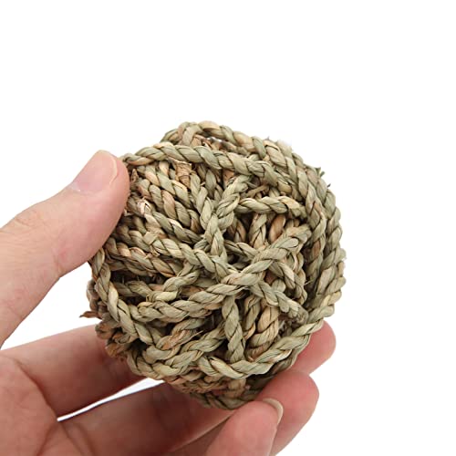 Hztyyier Bunny Chew Toy Rattan Ball Straw Rope Pine Cone for Pets Rabbits Birds Hamster Chinchilla