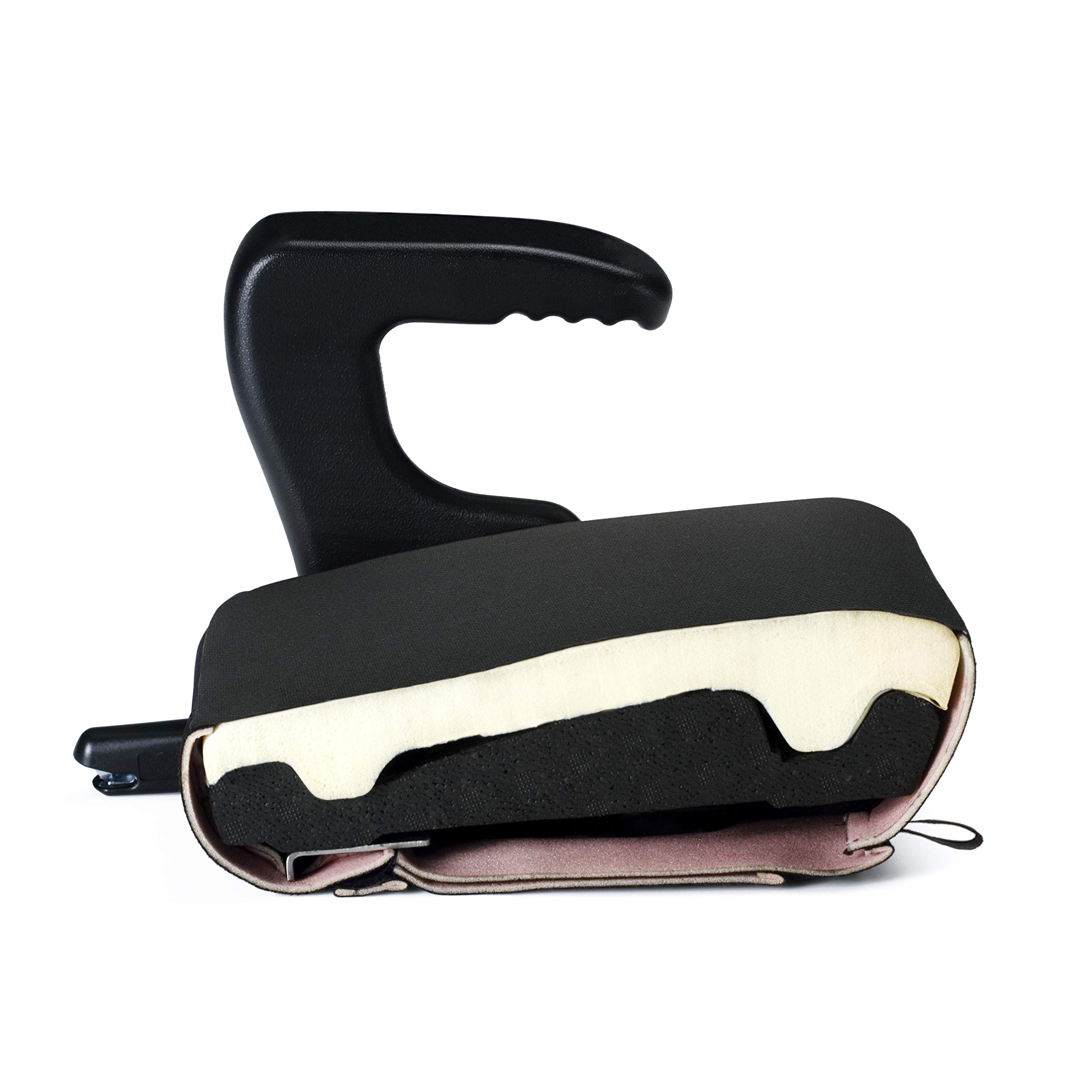 Clek Olli Backless Booster Seat with Extra Padding, Quick-Release Strap, Latch System, and fire-Retardant-Free Fabric, Marshmallow