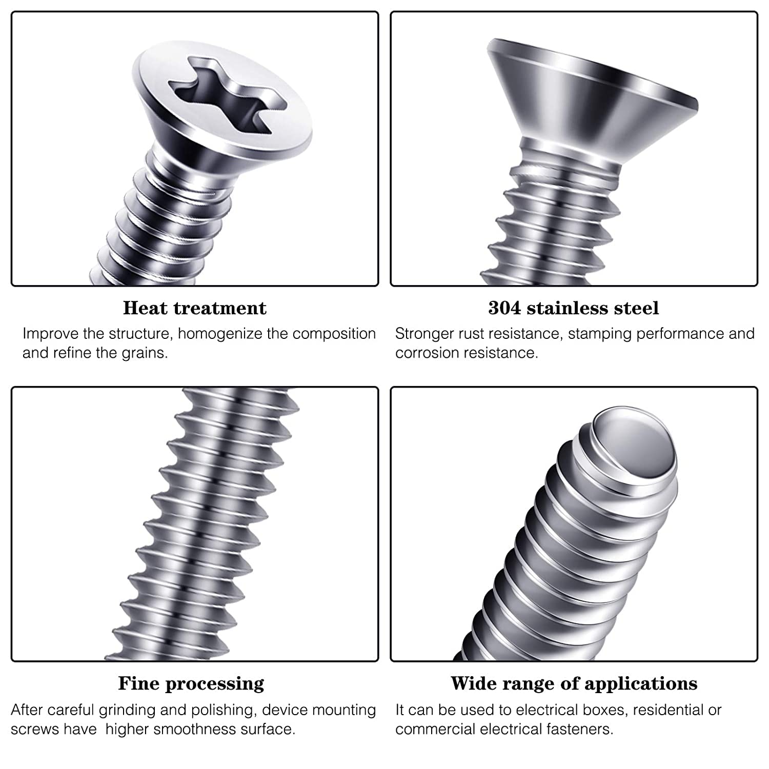 Elantek 480Pcs Metric M2 M2.5 M3 304-Stainless Steel Phillips Flat Head Machine Screws Nuts Assortment Kit