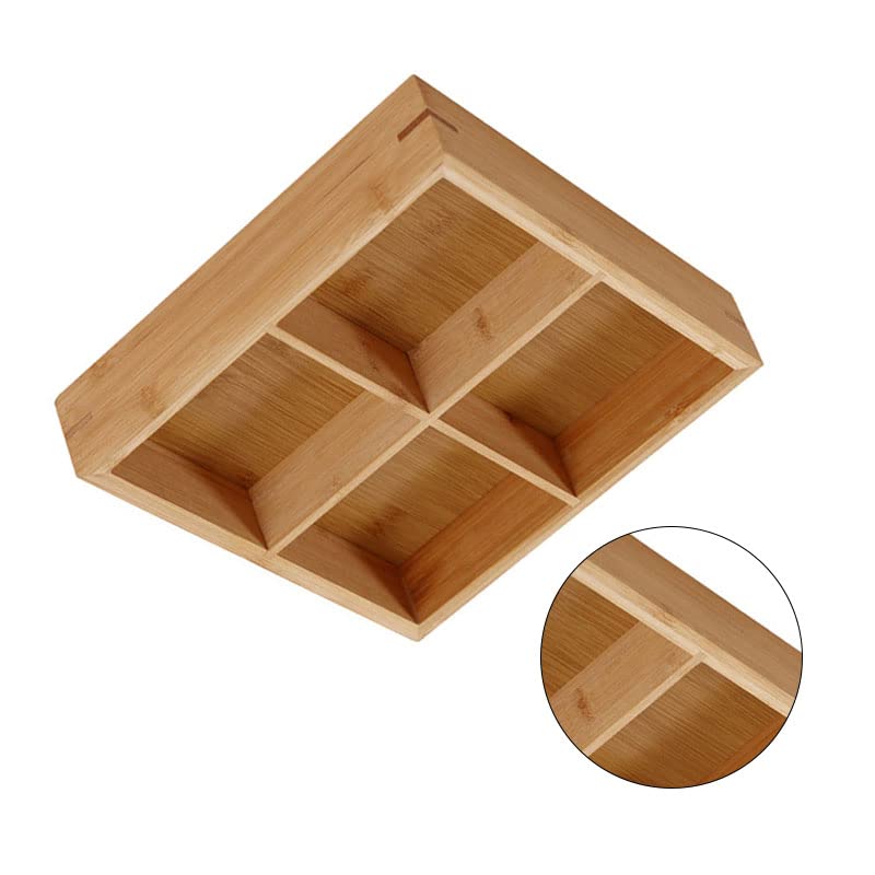 Divided Wooden Tray,Veggie Tray Serving Tray Divided Platter Wooden Food Server Multi Compartments Serving Tray for Hot Pot Restaurants Sushi Plate (4 Compartments)