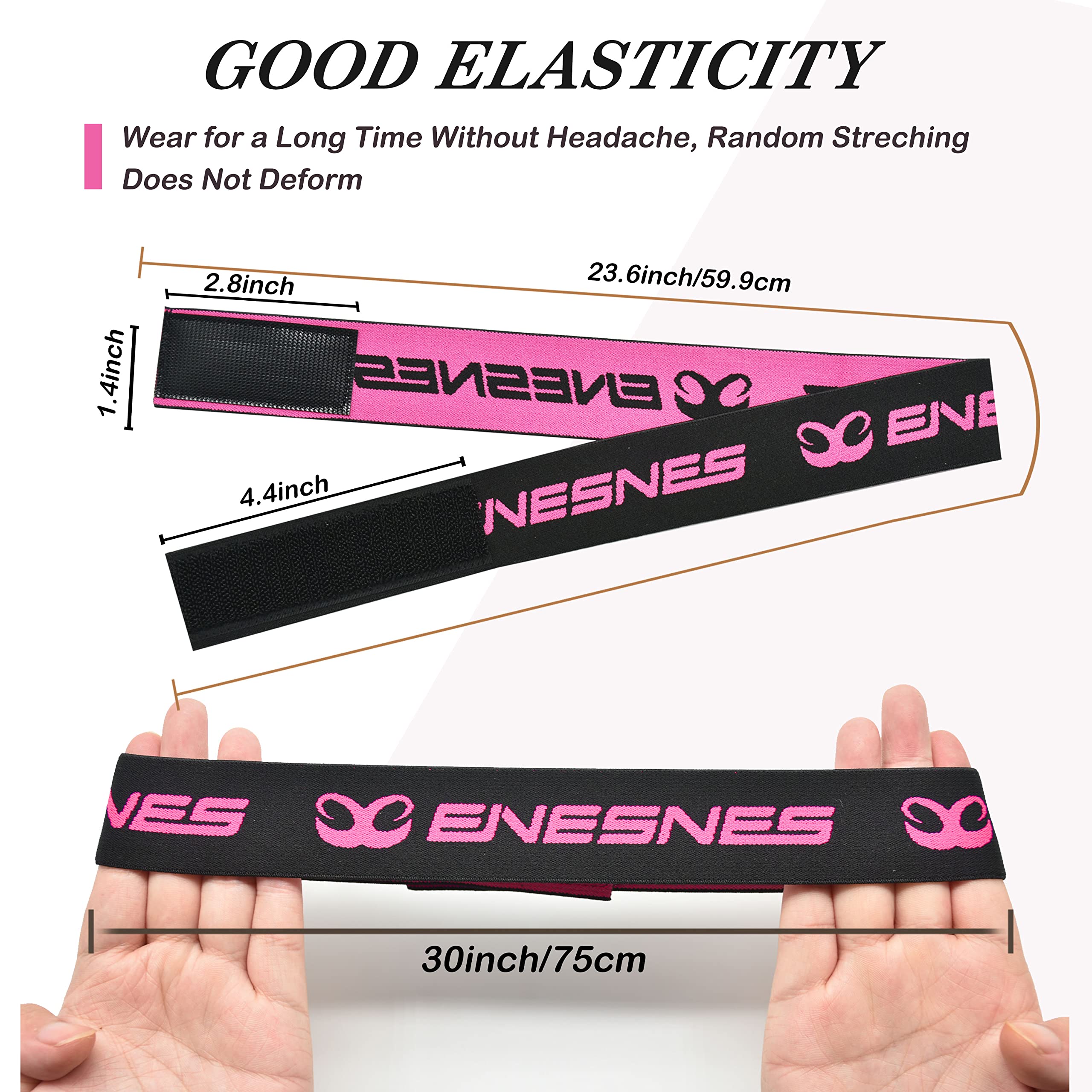 Elastic Bands for Lace Front Wigs and Baby Hair - Headband Wrap to Lay Edges, Wig Accessories (Black+Pink-02)