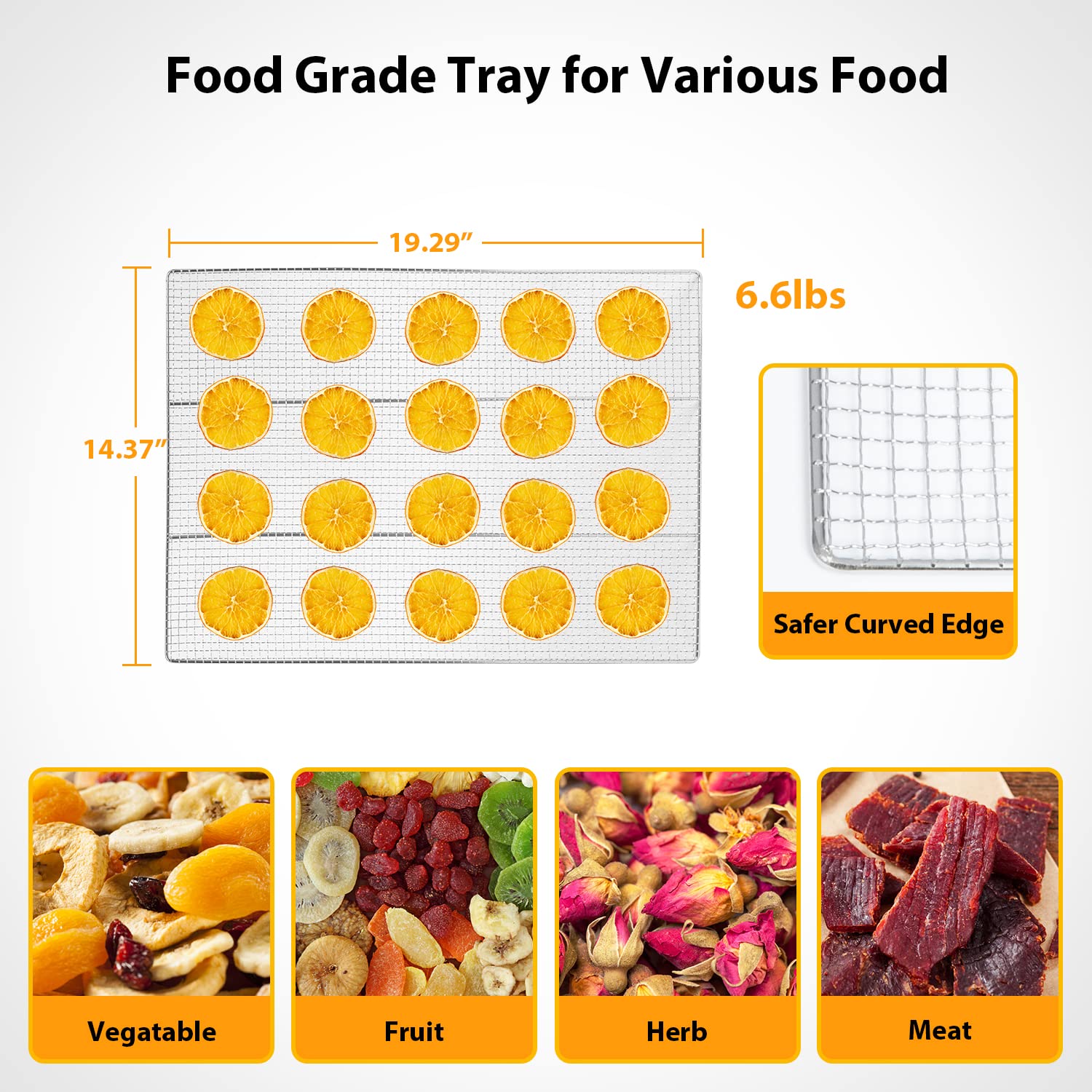 Commercial Food Dehydrator Machine Electric Dehydrators for Food and Jerky, 16 Trays Stainless Steel Fruit Vegetable Dryer with Digital Timer and Temperature Control