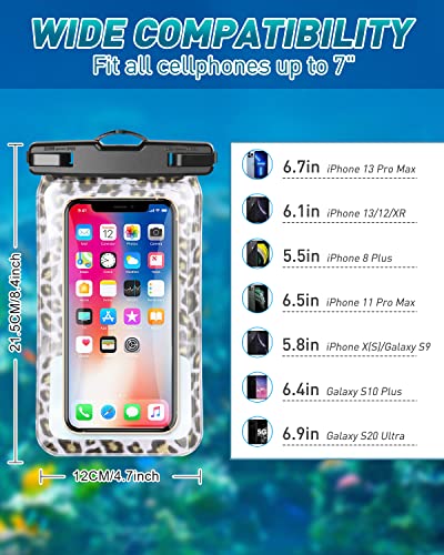 Universal Waterproof Phone Pouch, Floating Waterproof Phone Case for iPhone 14 13 12 11 Pro Max XS Plus Samsung Galaxy-7", IPX8 Cell Phone Dry Bag -4 Pack