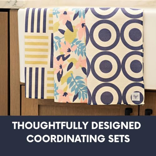 Desert Aqua || 3 Pack|| Kitchen Towels || Dish Towels || Tea Towels || Highly Absorbent || Hanging Loop || Dish Cloths || Modern || Designer Prints (Multi Floral)