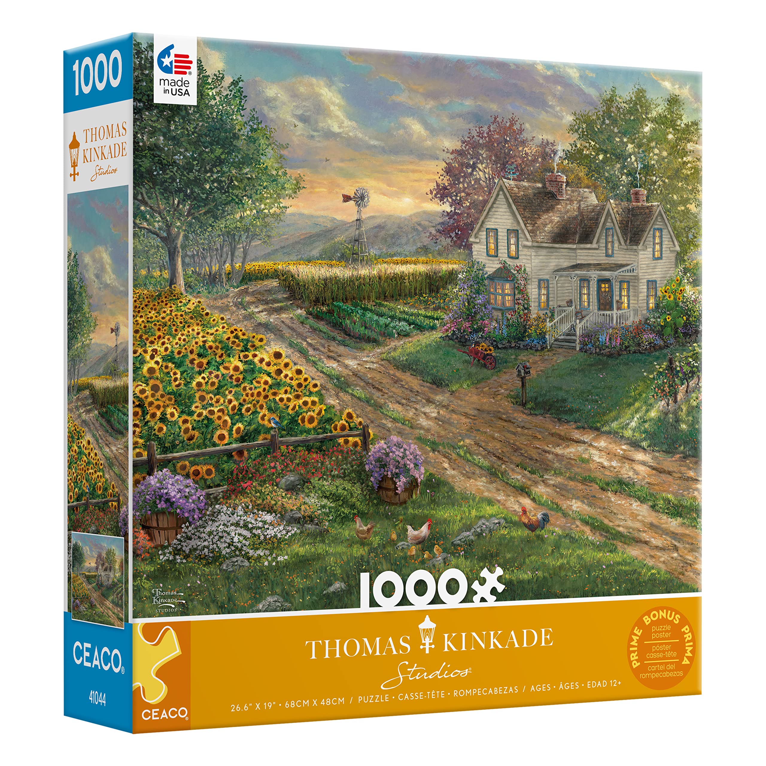 Ceaco - Thomas Kinkade - Sunflower Fields - 1000 Piece Jigsaw Puzzle