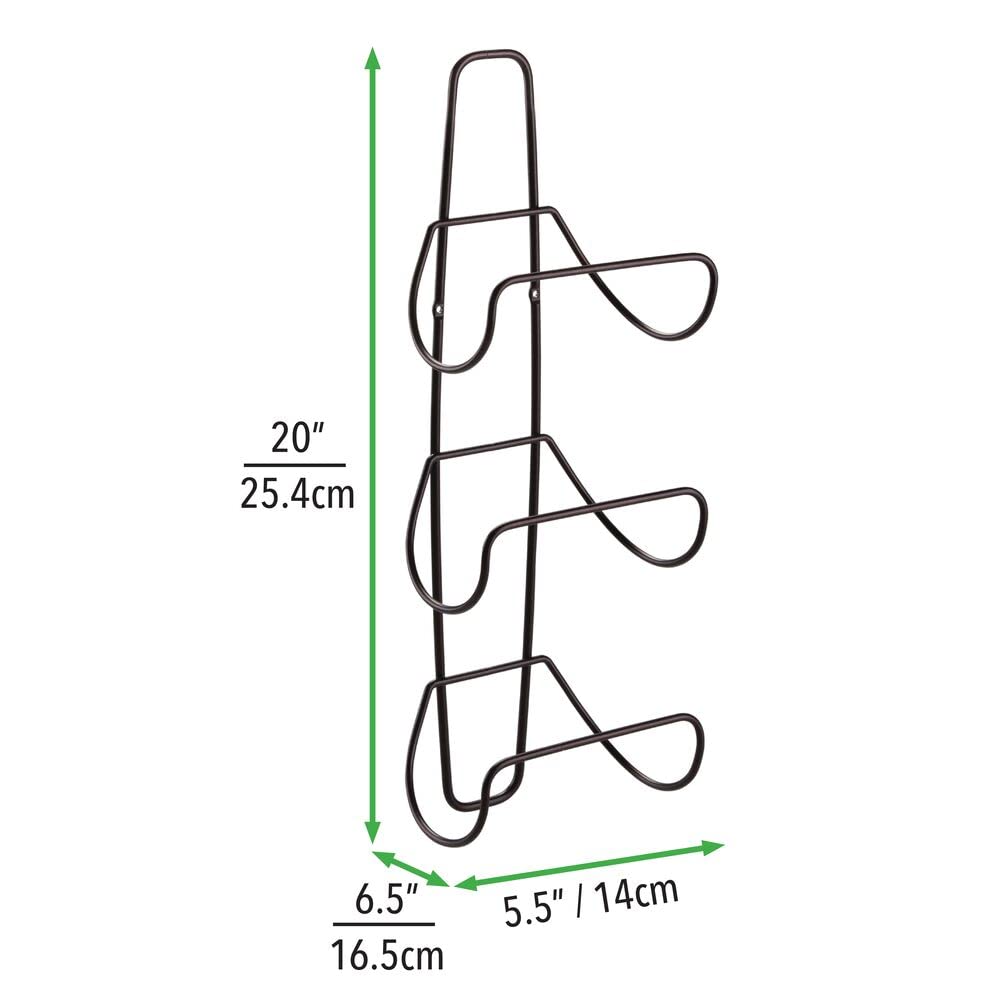 mDesign Metal Wall Mount 3 Level Bathroom Towel Rack Holder & Organizer - for Storage of Towels, Washcloths, Hand Towels, Robes - 2 Pack - Bronze