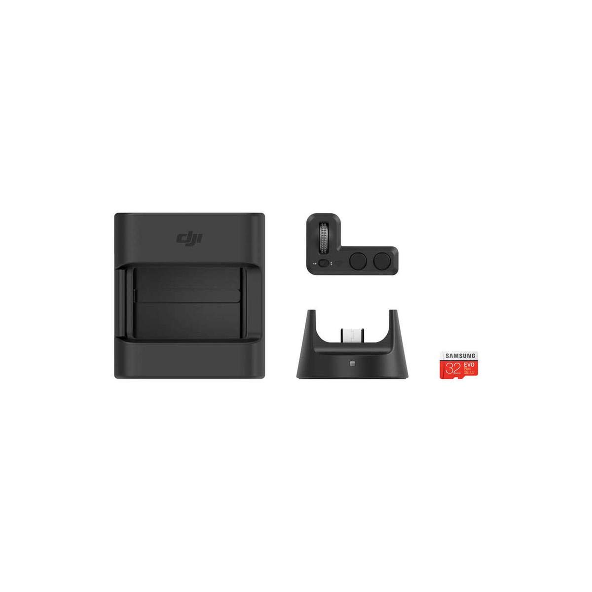 DJI Osmo Pocket Handheld 3 Axis Gimbal Stabilizer with Integrated Camera, Essential Bundle with Expansion Kit, Cradle, 32GB microSD