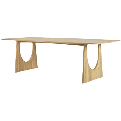 NIUYAO Solid Wood Dining Table Rectangle Modern in Nature with Double Pedestal Table Only for Dining Room Kitchen Leisure Table -63" L x 27.5" W x 29.5" H