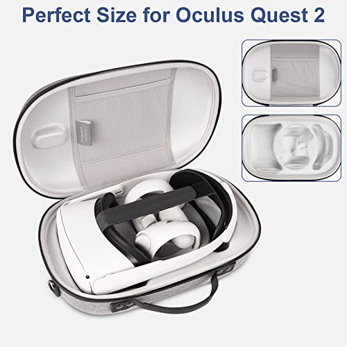 Deegotech Link Cable 10ft & Travel Carrying Case Compatible with Oculus Quest 2/Quest Pro/Pico 4 Accessories, Large Travel Storage Bag (Grey)