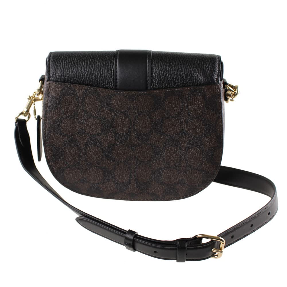 Coach Crossbody Bag Saddle Leather Cross Body (Brown/Black)
