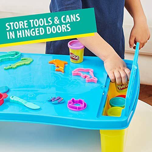 Play-Doh Play 'N Store Kids Table for Arts & Crafts Activities with 8 Non-Toxic Colors, 2 Oz Cans (Amazon Exclusive)