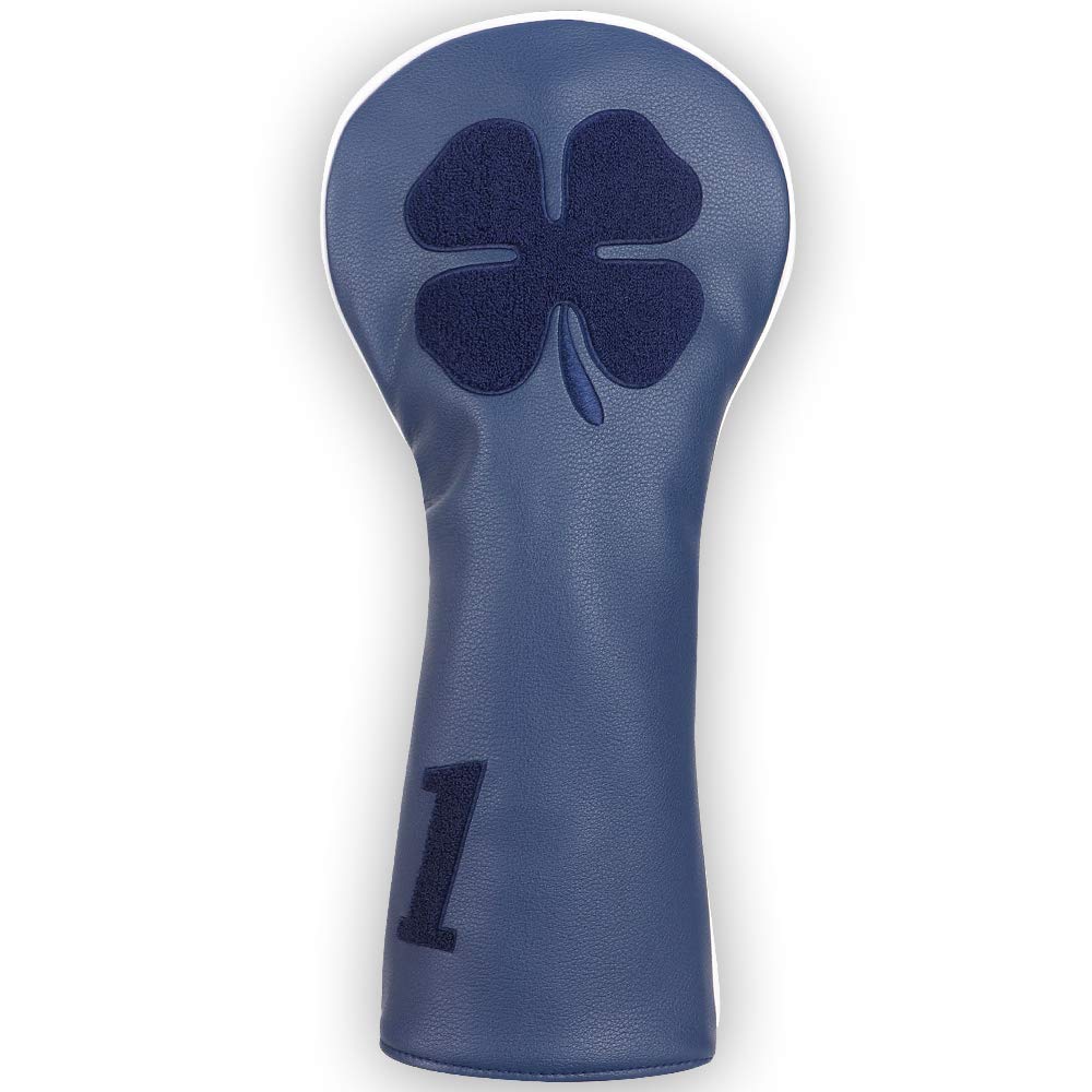 Craftsman Golf Lucky Clover Blue Golf Driver Fairway Wood Hybrid Rescue Headcover Set Towel Embroidery (Driver Cover #1)