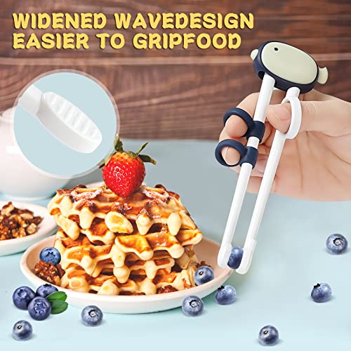 Plum Garden Training chopsticks for kids and beginners, 3pcs learning chopstick helper with finger ring attachable (blink Stars, rainbow clouds, flyer bird)