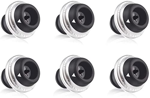 EZBASICS Wine Saver Vacuum Stoppers Set of 6, Black