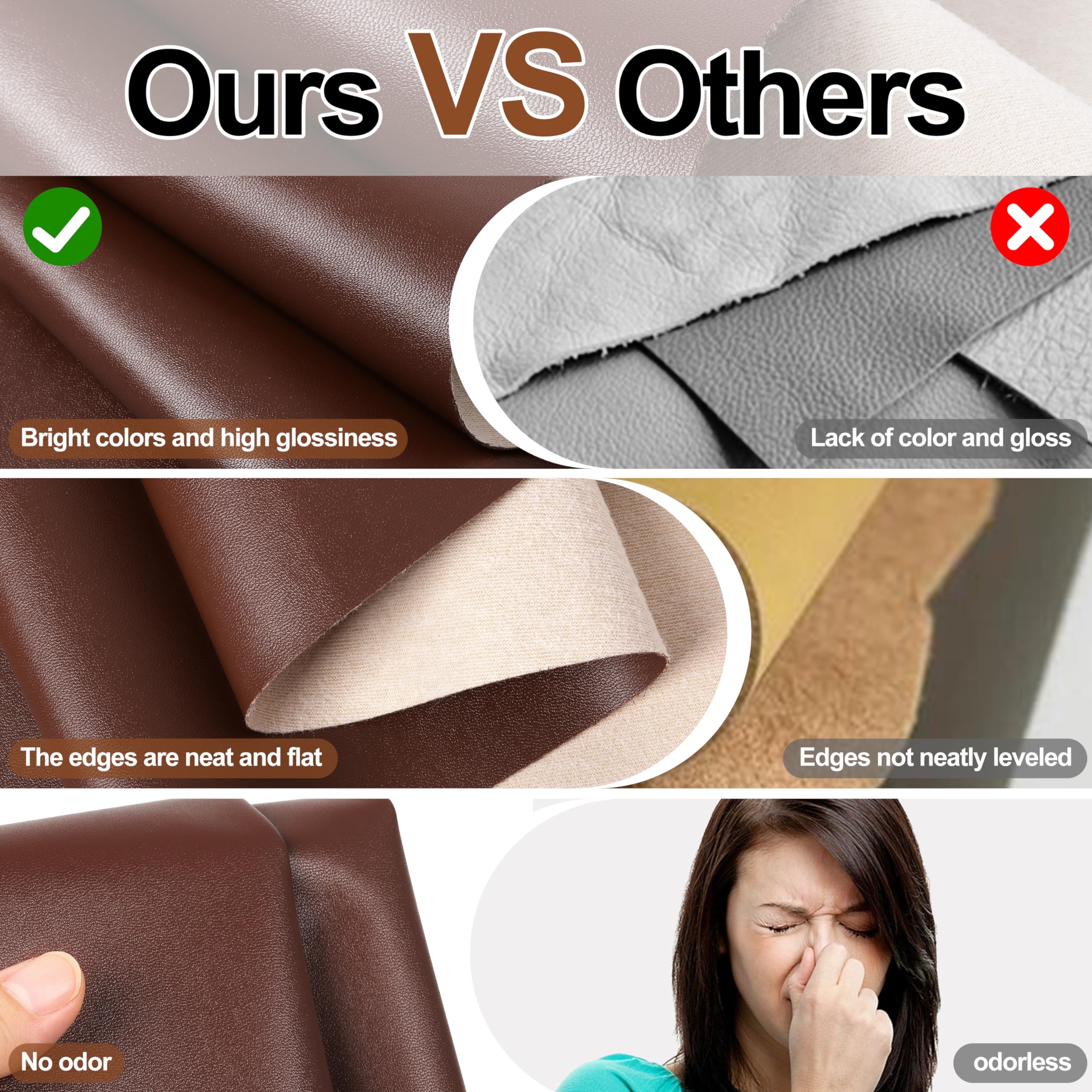 FUNCOLOR Black Faux Leather Upholstery: 54" x 36" Soft Synthetic PU Faux Leather by The Yards
