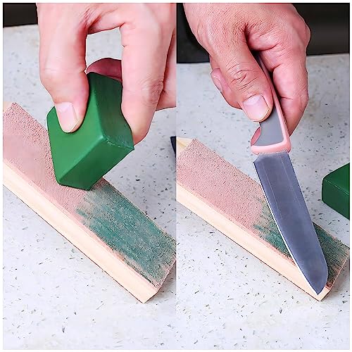 Knife Sharpening Stone Set, Aovemt Whetstone Coarse to Polished Finishes 4-Sided 400/1000 3000/8000 Grit wet stone, Axe Sharpening Stone, Leather Strop, Stropping Compound, Flattening Stone, ect.