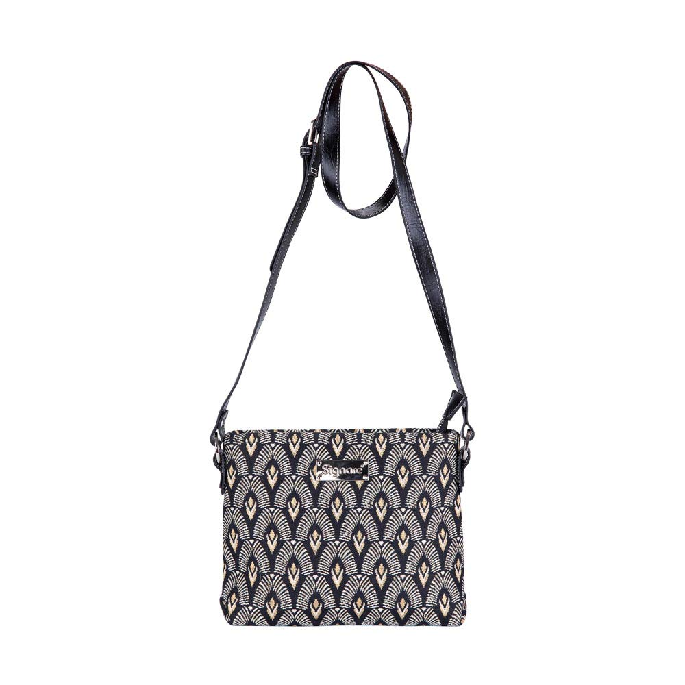 Signare Tapestry Crossbody Bag Shoulder Purse for Women In Luxor Art Deco Style Design (XB02-LUXOR)