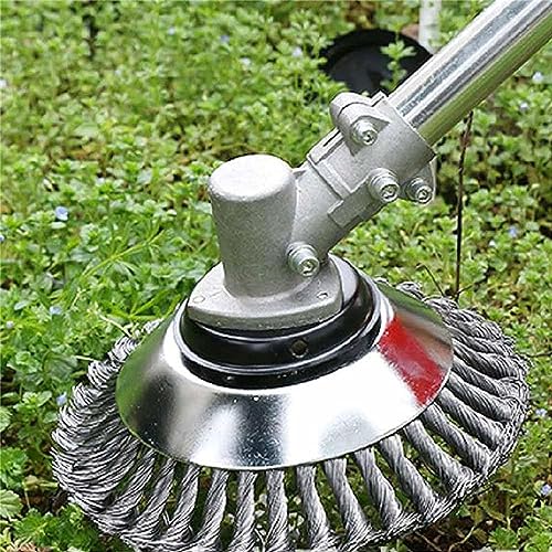 NYASAA Libiyi Razorsharp Trimmer Head, Unbreakable Sharp Wired Trimmer Head, Razor Sharp Steel Wire Rotary Weed Brush Cutter for String Gardening Lawnmower Moss Grass Rust Removal etc (6 inch)