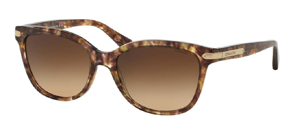 Coach HC8132 55488H 57MM Purple Tortoise/Burgundy Gradient Cat Eye Sunglasses for Women + BUNDLE With Designer iWear Eyewear Kit