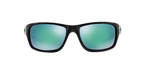 Oakley Men's OO9225 Rectangular Sunglasses, Black Ink/Jade Iridium Polarized, 60mm