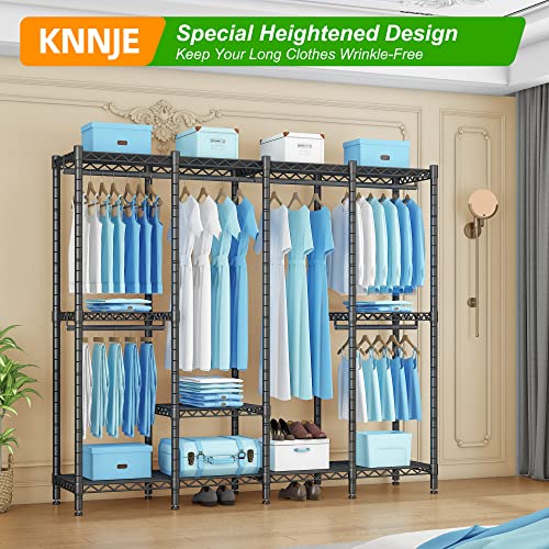 KnnJe Garment Rack Heavy Duty Clothes Rack Clothes Racks for Hanging Clothes, S60 + S8