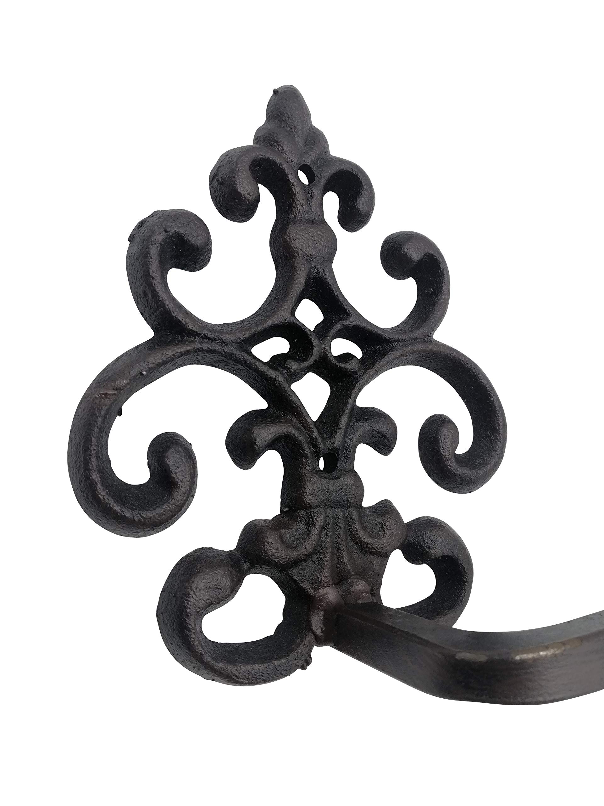 Comfy Hour Antique and Vintage Collection Cast Iron Solid Towel Tissue Holder, Aged Old Fashioned Black