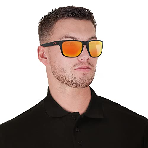 Oakley Men's OO9417 Holbrook XL Square Sunglasses, Matte Black/Prizm Ruby, 59 mm