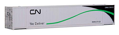 Walthers SceneMaster HO Scale Model of Canadian National (White, Black, Green) 53' Singamas Corrugated Side Container,949-8501