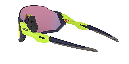 Oakley Men's Oo9401 Flight Jacket Rectangular Sunglasses, Matte Navy/Prizm Road, 37 mm