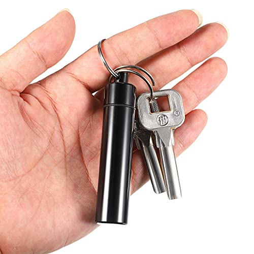 Portable Titanium Toothpicks Pocket Set Reusable Metal Stainless Steel Toothpicks with Holder for Outdoor Picnic and Camping (Black,2 Sets)