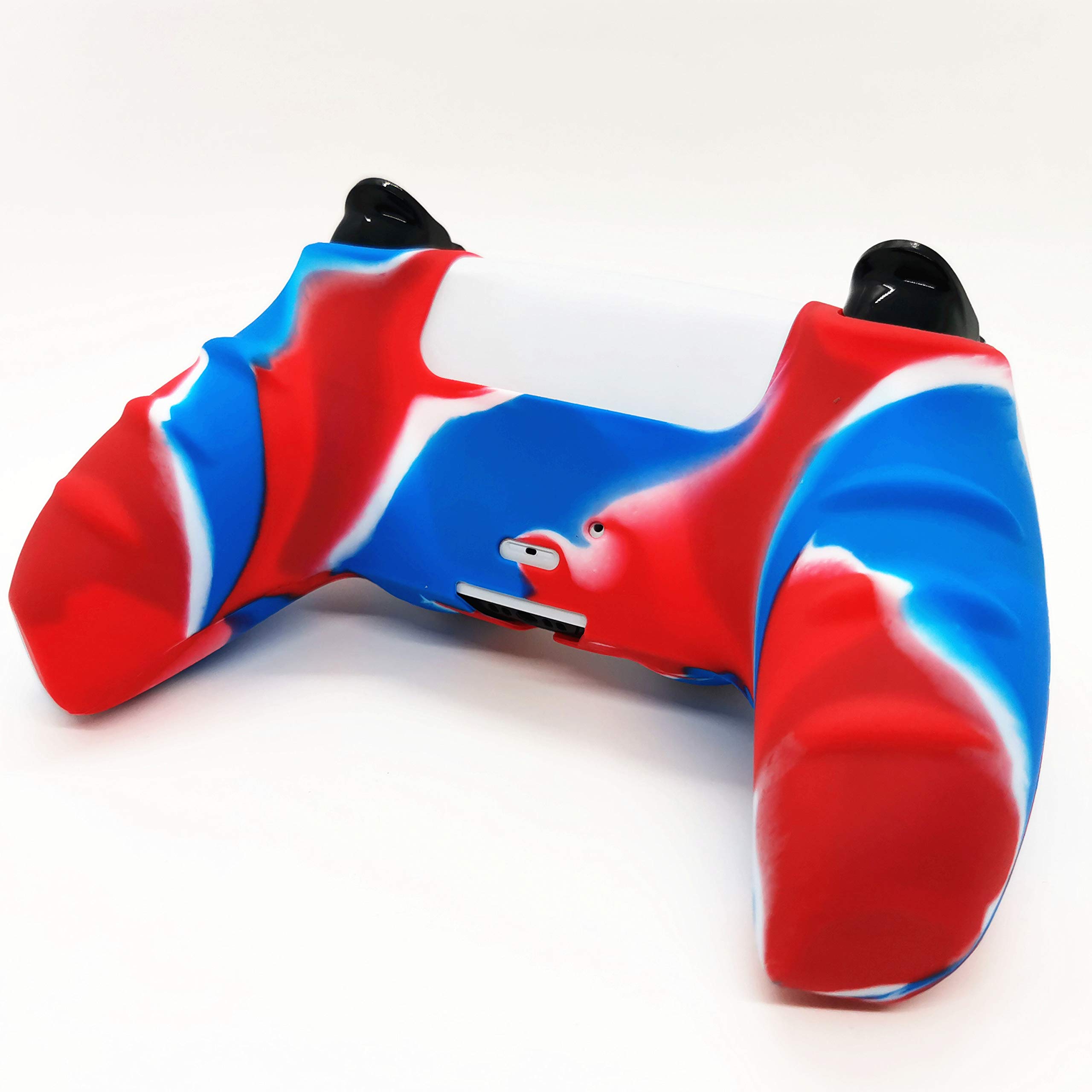 Silicone Skin for PS5 Dualsense Controller, 2pcs Durable Case Cover for Playstation 5 with 10pcs Thumb Joysticks Grips (4)