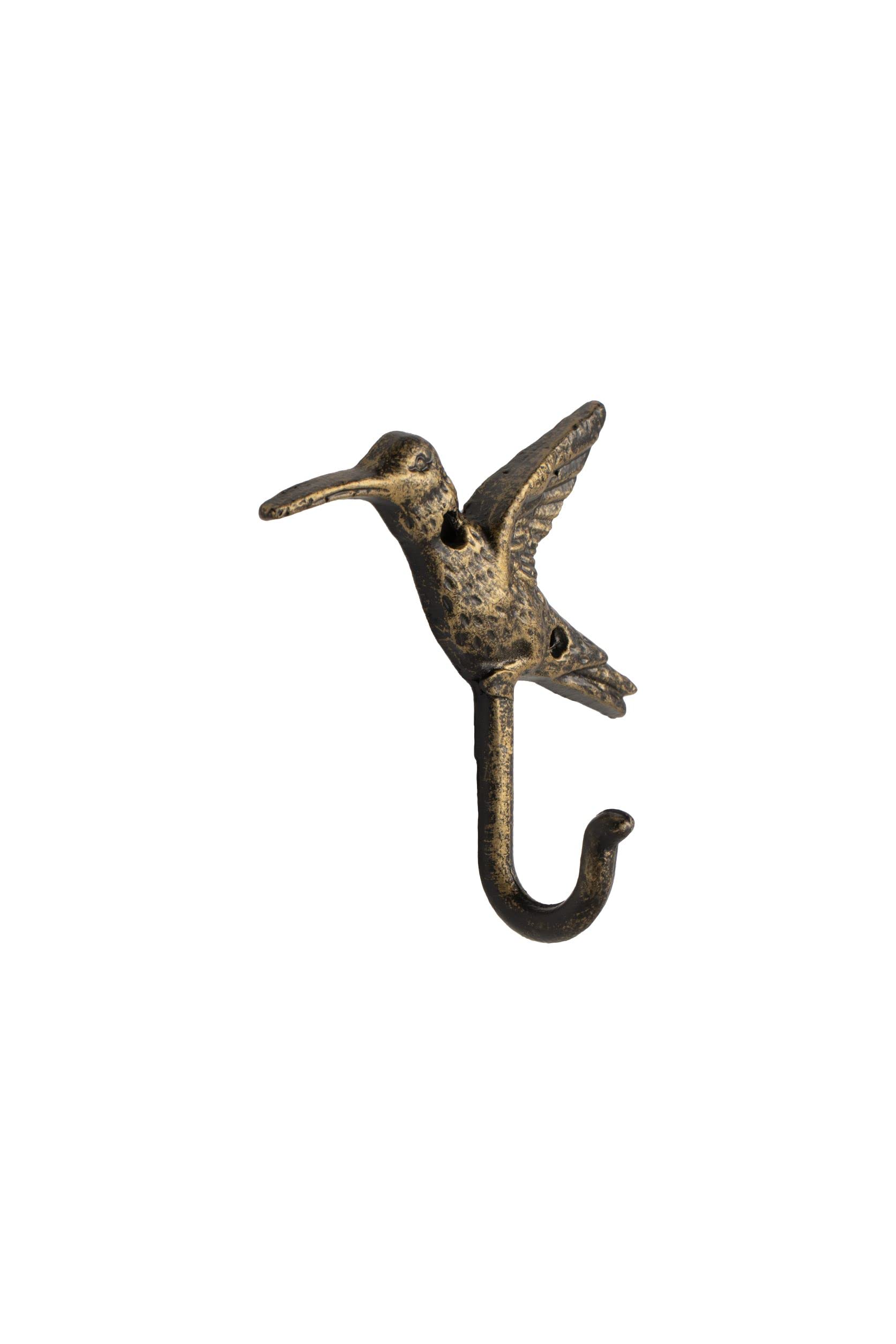 FantasHome Wall Mounted Cast Iron Home Decor Single Hook with Unique Design (Hummingbird)
