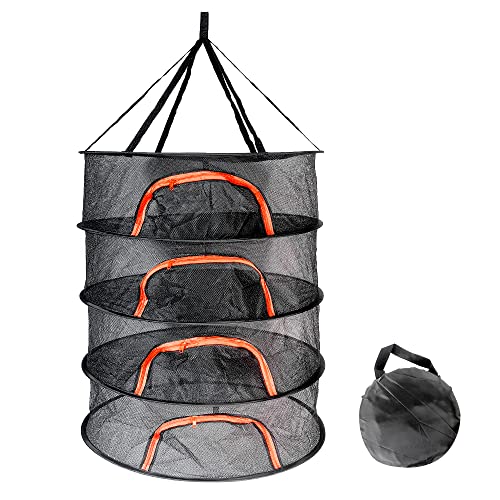 Sancueffer 4 Layer 2ft Herb Drying Rack Hanging Mesh Dryer Dry Rack for Herbs and Spices Hydroponics