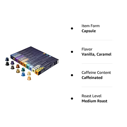 European Version Nespresso OriginalLine Variety of Dark Intense, Medium Balanced and Sweet Flavored Coffees, 100 Capsules