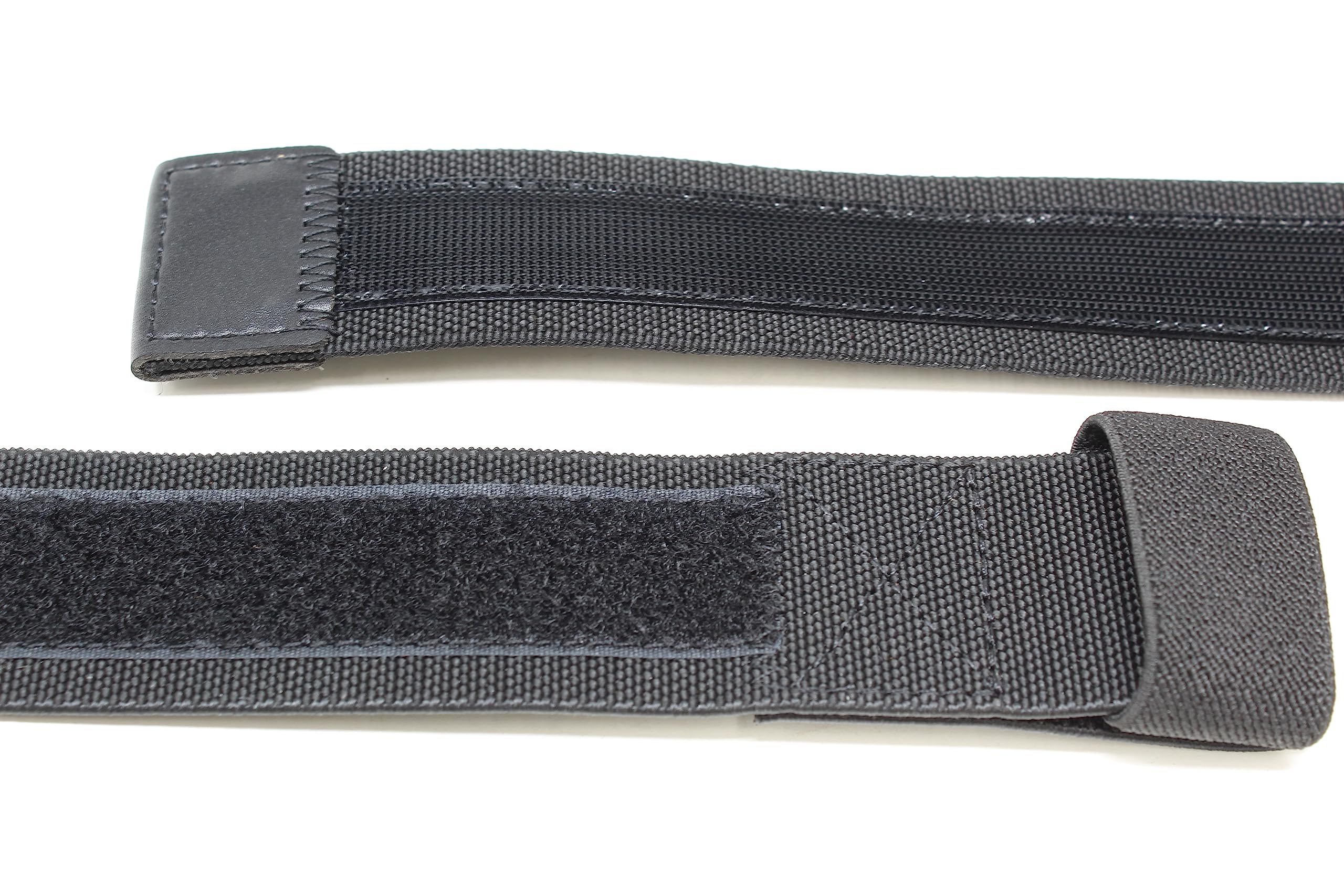 Flexible Black Nylon Belt with Adjustable Hook and Loop Closure – No Buckle No Metal and TSA Approved (Black-L)