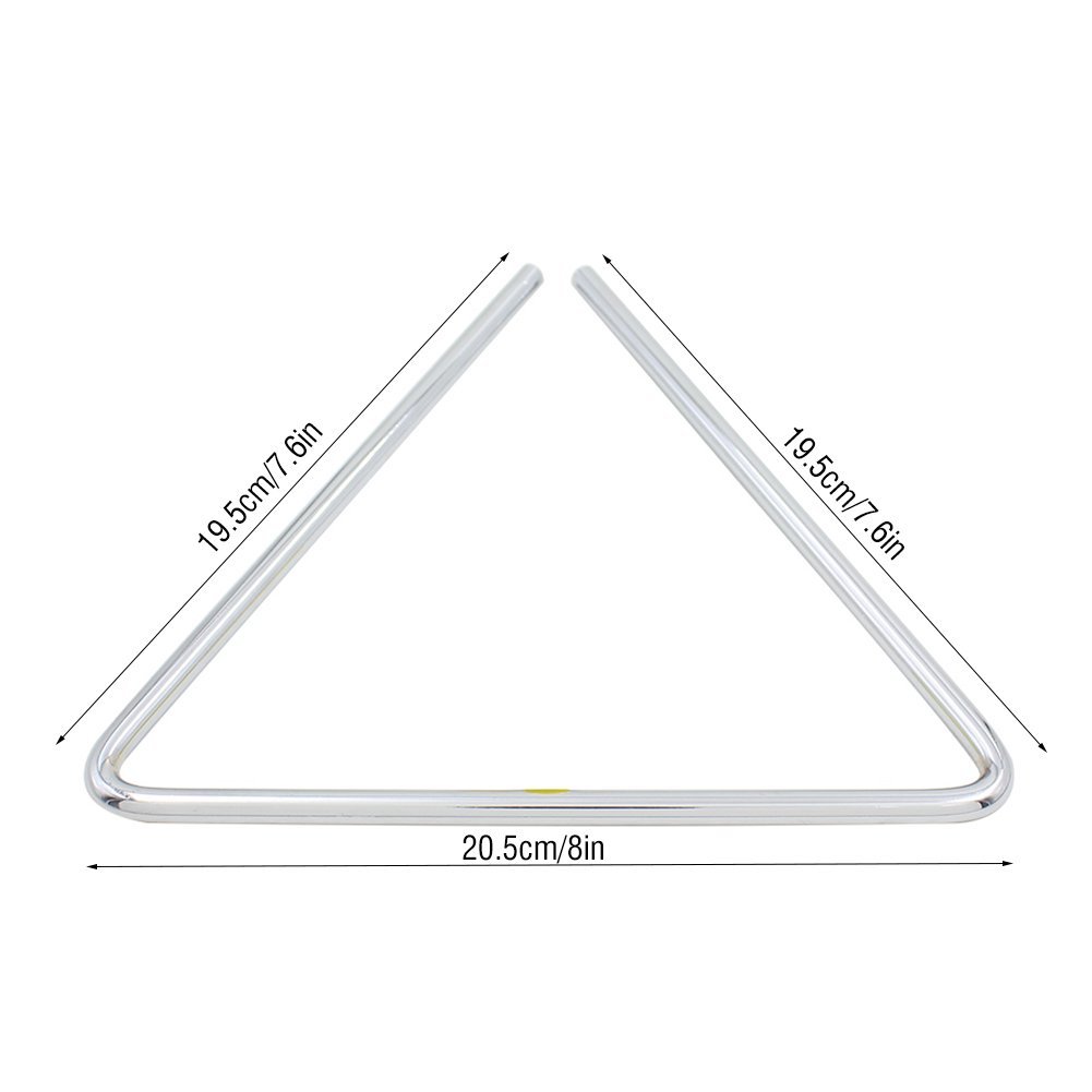 Music Triangle, Children Music Enlightenment Musical Percussion Instrument Steel Triangle with Striker(8inches)