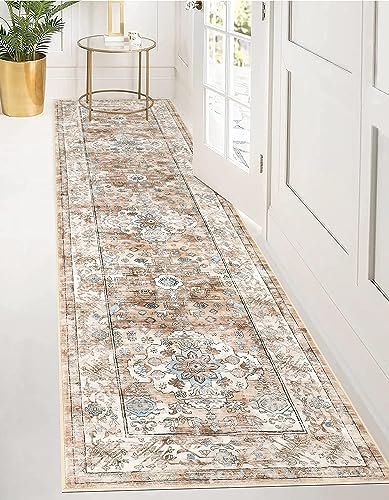 Pauwer Hallway Runner Rug 2'x8', Boho Washable Runner Rugs with Rubber Backing, Oriental Non Slip Carpet Runner for Hallways, Farmhouse Rug Runners for Kitchen Laundry Room Entryway Bedroom