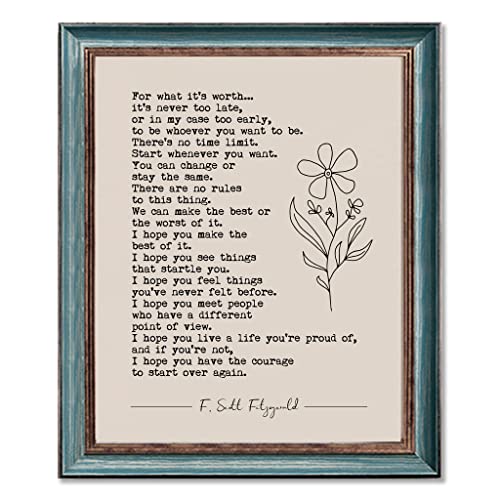 For What It's Worth Wall Art, Book Page Quote, Literature Prints, Book Quotes, Minimalist Dorm Decor, Boho Quote Print, Unframed (11X14 INCH)