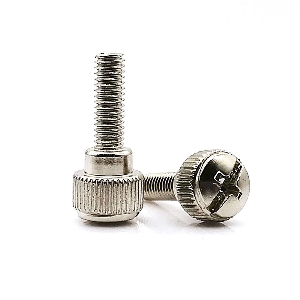 FQDFAYEE 30pcs Computer Case Screws Thumb Thumbscrews Hand Tighten Thumbscrew Thumb Bolt Screw for Power Supply PCI M3 M4 (Color : Silver, Size : M4x10mm 30pcs)