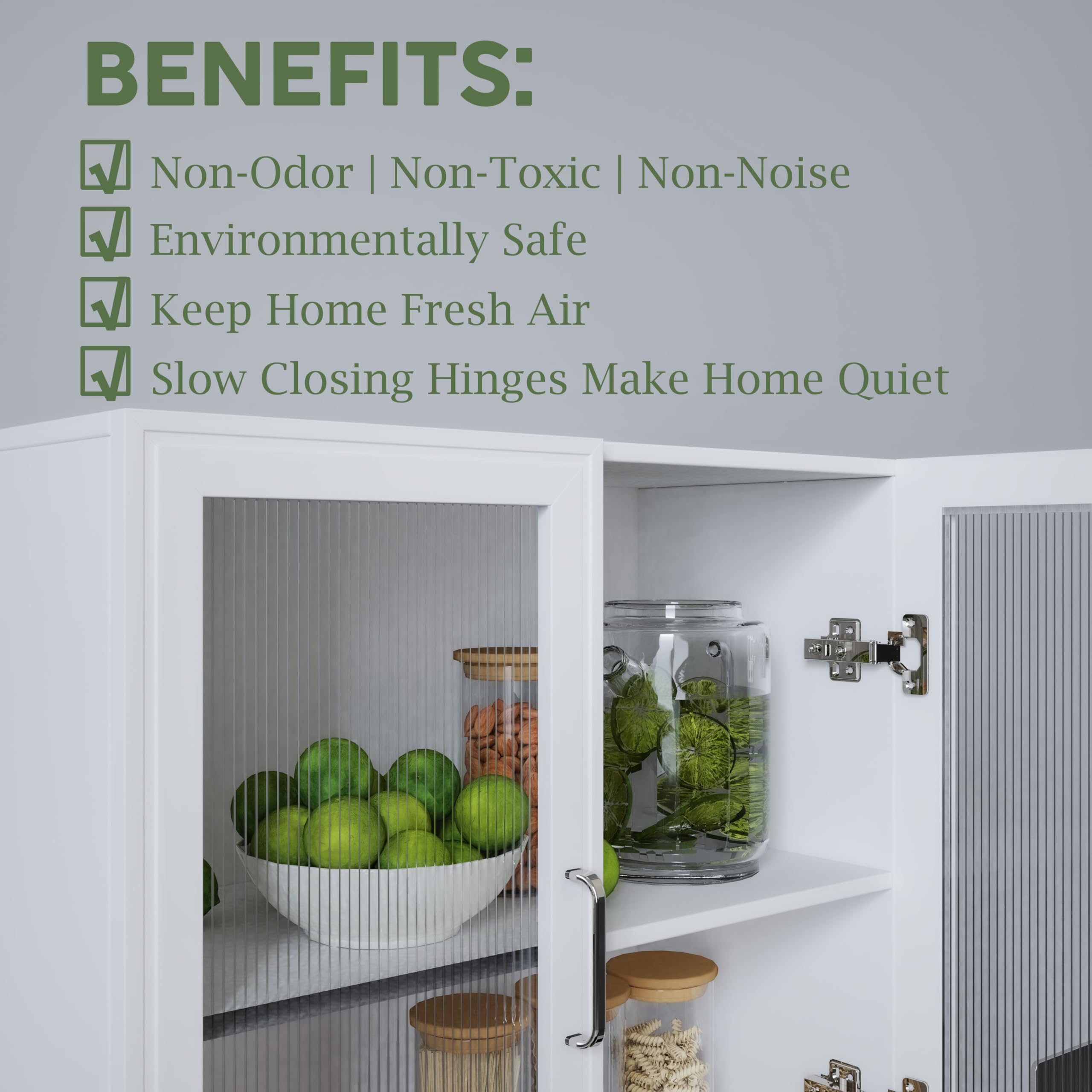 FIMELLO Wall Cabinet, Acrylic Glass Wall Mounted Storage Cabinets, Medicine Cabinet for Kitchen Garage Laundry, White