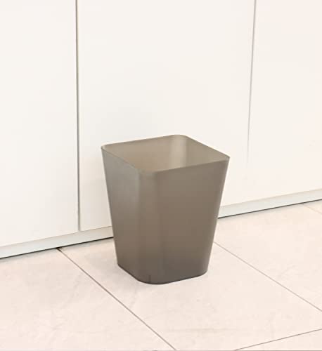 SAROSORA Trash Can 1.6 Gallon 3-Pack Small Trash Basket Mini Garbage Can for Office, Kitchen, Livingroom, Bathroom, Bedroom (Transparent Black, 3)