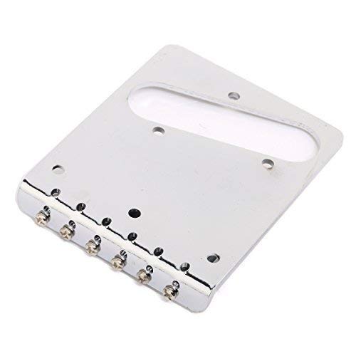 Musiclily Modern Guitar Telecaster Bridge Assembly with 6 Saddles for Fender Tele Style Electric Guitar Replacement, Chrome